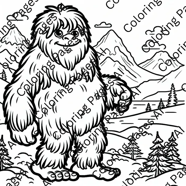 Yeti Coloring Page - Coloring Pages AI