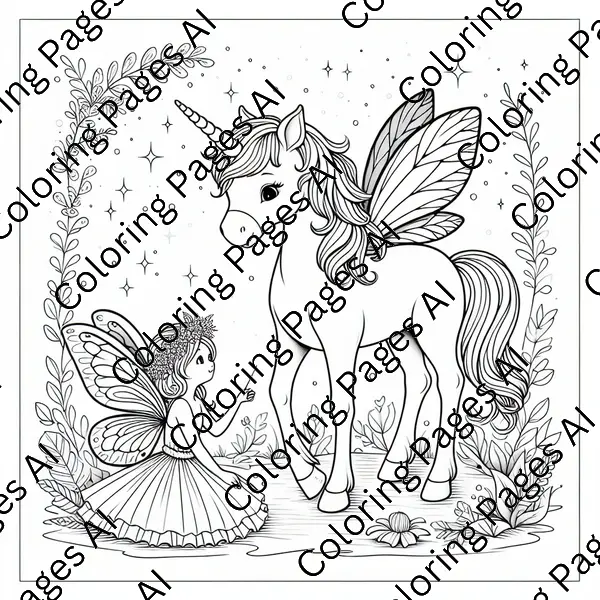 Fairy And Unicorn Coloring Pages For Adults Free Printable Fairy