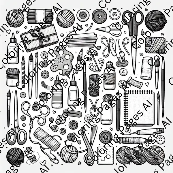 Crafting Coloring Page - Coloring Pages AI