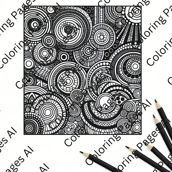 Circle Pattern Coloring Page - Coloring Pages AI
