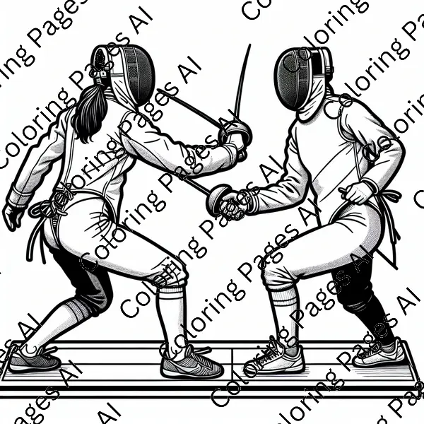 Fencing Coloring Page - Coloring Pages AI