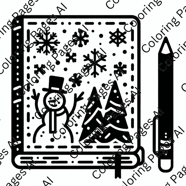 Winter Book Coloring Page - Coloring Pages AI