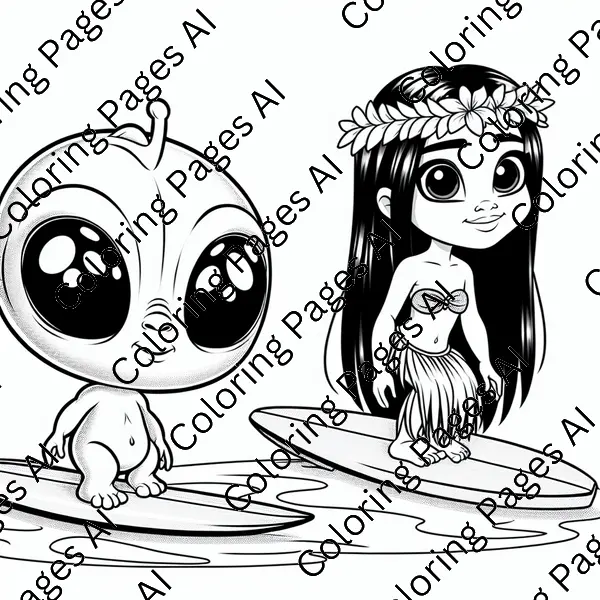 Lilo And Stitch Surfing Coloring Pages 42 Lilo & Stitch Coloring Pages