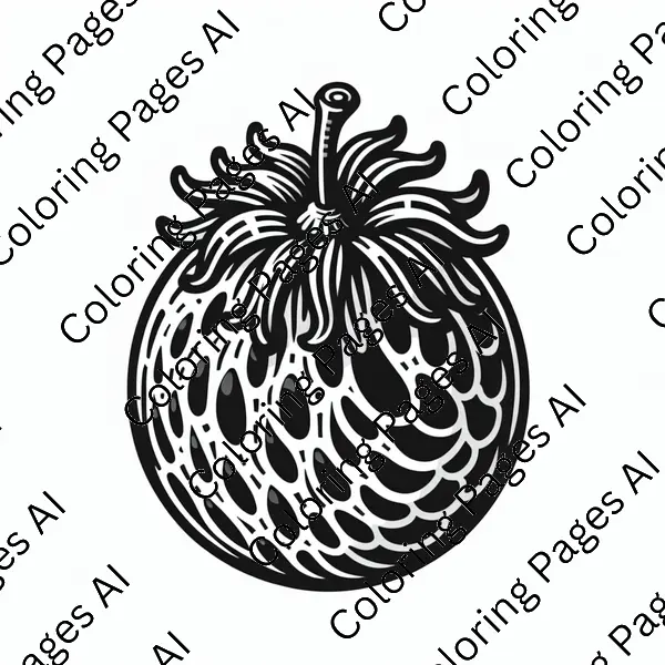 A black and white coloring page of simple, Passion Fruit. - Coloring ...